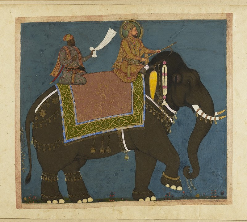 Sultan Muhammad Adil Shah and Ikhlas Khan riding an ElephantSultan ...