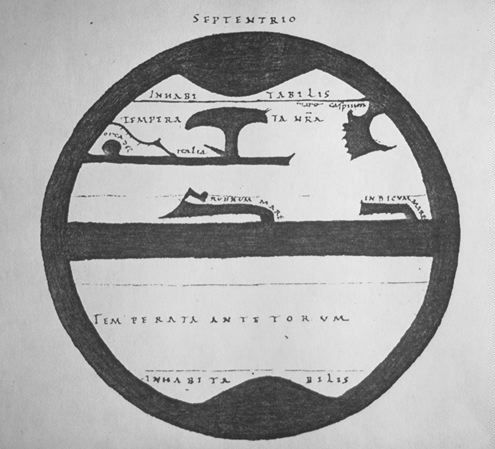 Macrobian world map, 9th century