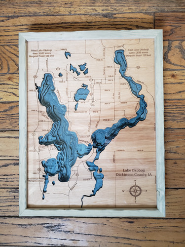 Lake Okoboji | 3d Wood Map