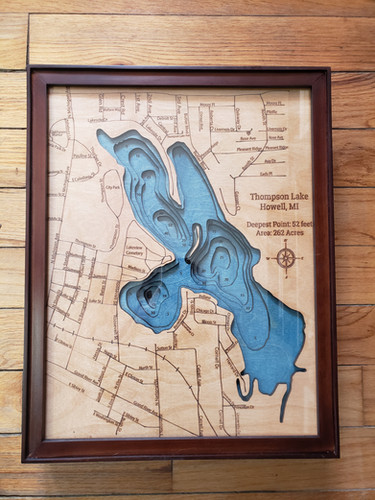 Thompson Lake | 3d Wood Map