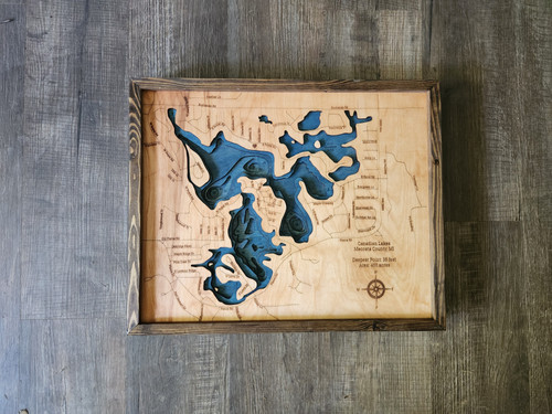 Canadian Lakes | 3d Wood Map