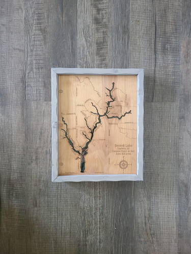 Secord Lake | 3d Wood Map