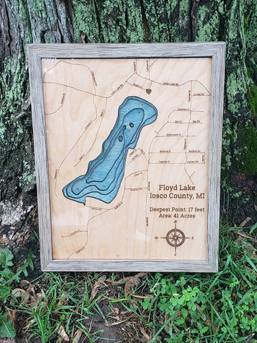 Floyd Lake | 3d Wood Map