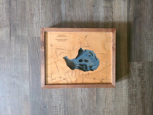 Maple Lake, WI | 3d Wood Map