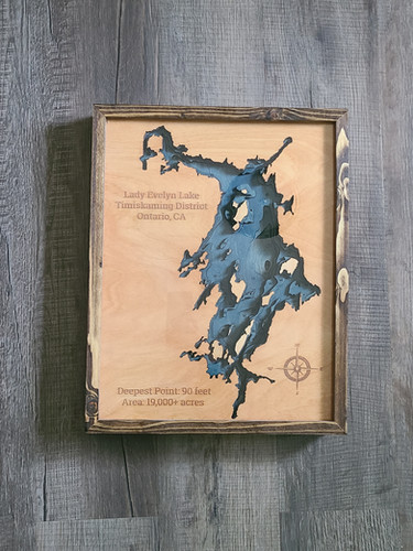Lady Evelyn Lake | 3d Wood Map