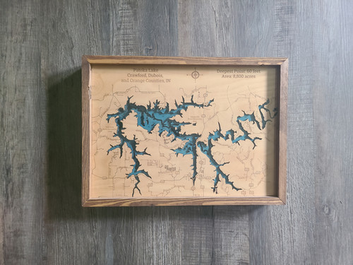 Patoka Lake | 3d Wood Map