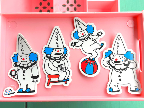 Dunce Clown Sticker Pack | haileymclaughlin