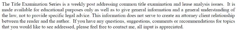 Title Examination Series:Pugh Clauses/Retained Acreage Provisions/Depth ...