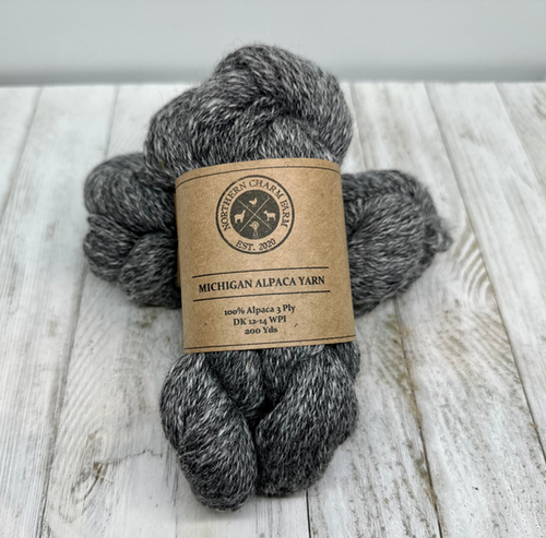 Variegated Grey Alpaca Yarn - Prince, Chip, Tasha | Northern Charm Farm