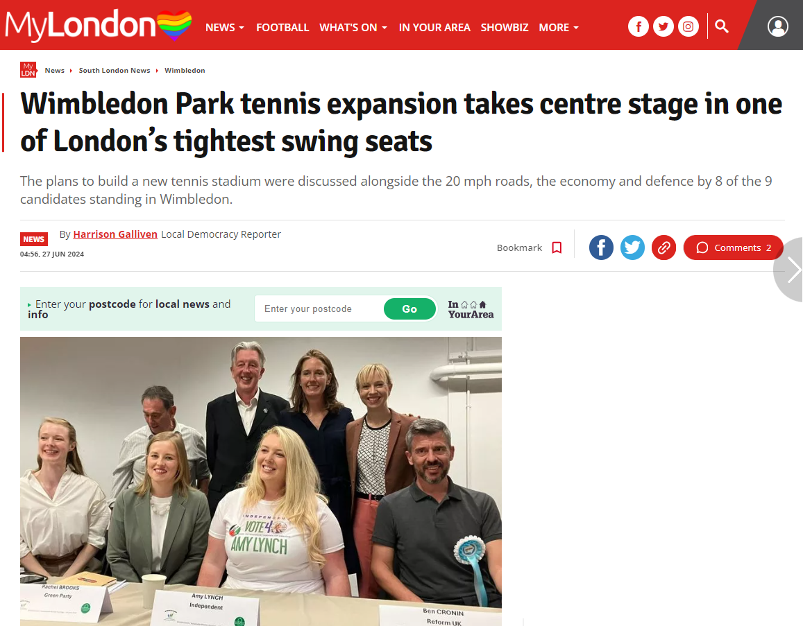 MyLondon: Wimbledon Park tennis expansion takes centre stage in one of ...