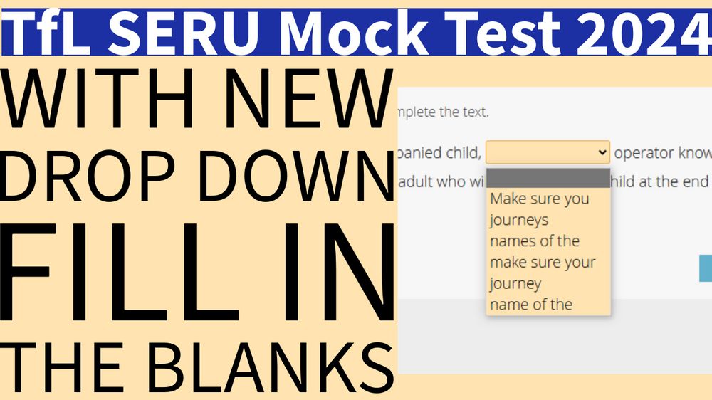 New TfL SERU Mock Test 2025 (one week) | SERU MOCK TEST