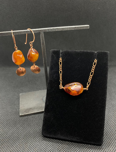 Amber and Copper Jewelry Set | Handcrafted with Healing Properties