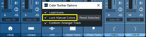Studio One | Color Toolbar