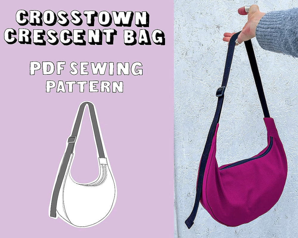 The Crosstown Crescent Bag PDF Sewing Pattern