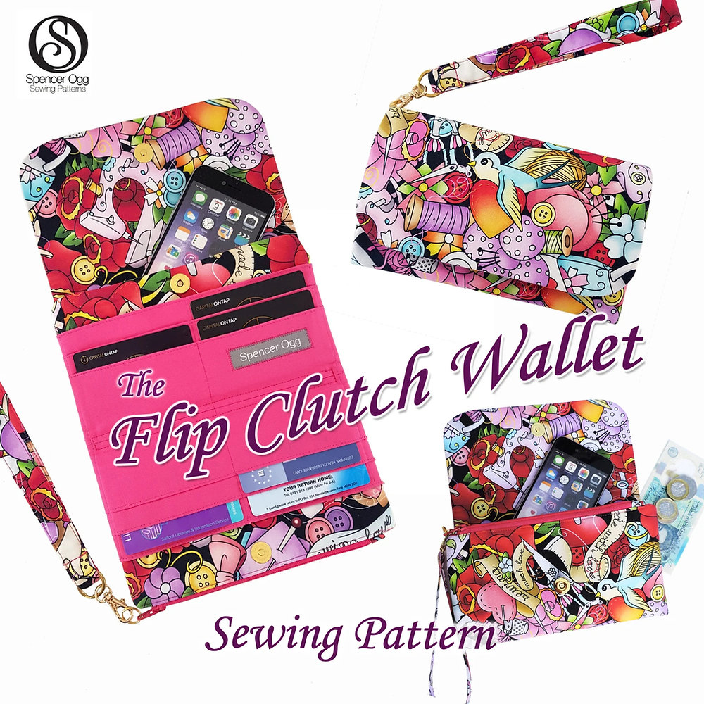 Flip Clutch Wallet PDF Sewing Pattern – DIY Coin Purse & Clutch - Sew ...