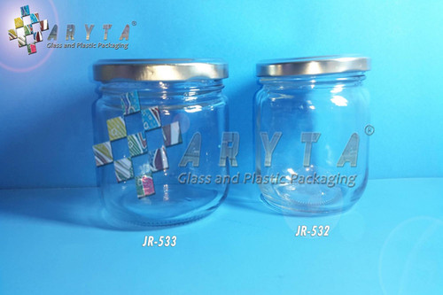 Jar kaca 230ml bulat tutup kaleng silver new | aryta