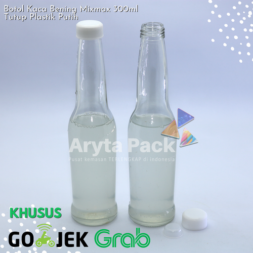 Jual Botol Kaca Bening 300ml Mixmax