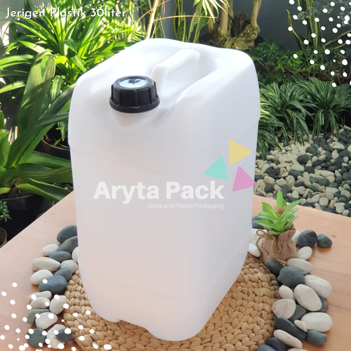 Jerigen plastik HDPE 30 liter kotak natural type B | aryta