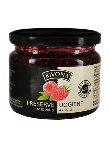 Rivona Raspberry preserve RIVONA, 350g | Lietuvele