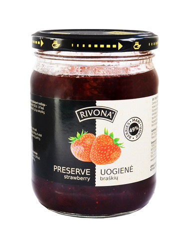 Rivona Strawberry Preserve, 580g | Lietuvele