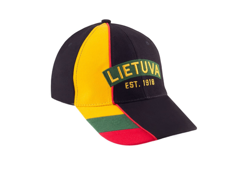 Sun hat with a beak, with a prominent embroidered inscription LITHUANIA ...