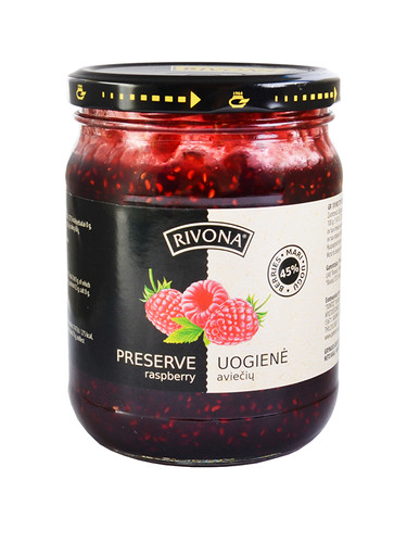 Rivona Raspberry Preserve, 580g | Lietuvele