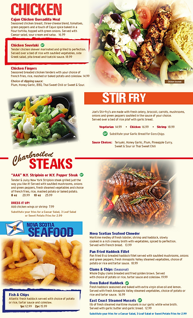 JOE'S MENU | joes-website