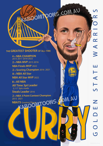 Stephen Curry - KaBOOM! Toons | The Poster Guys