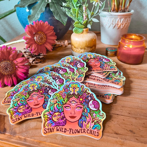 Stay Wild Flower Child Sticker | Gardenbelle Shop