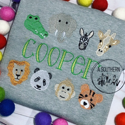 Vintage Stitch Zoo Animals Applique | A Southern Stitch