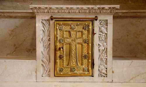 Bronze Tabernacle with Carved Marble Surround – Traditional Catholic ...