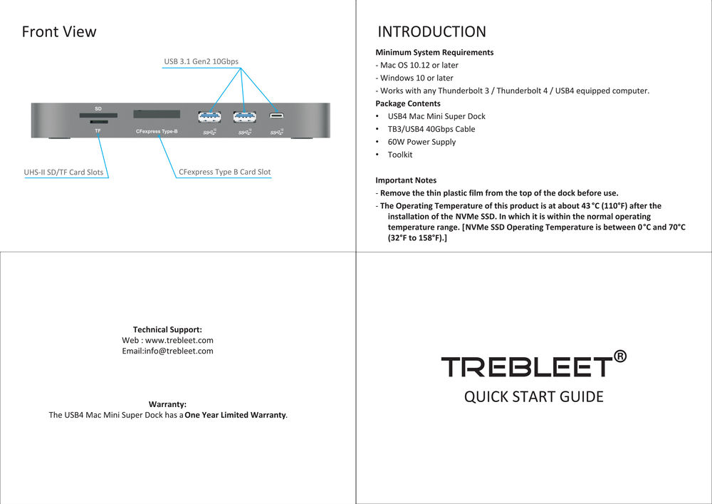 Mac Mini Dock User Manual | TREBLEET
