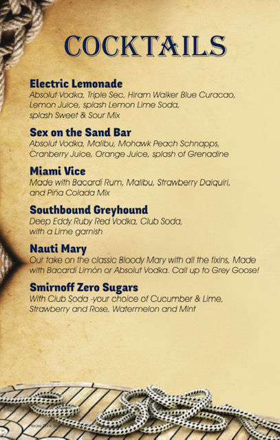 2019 NAUTI MENU | The Nauti Turtle