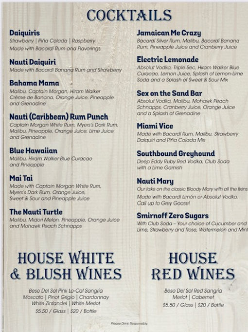 2020 NAUTI MENU | The Nauti Turtle