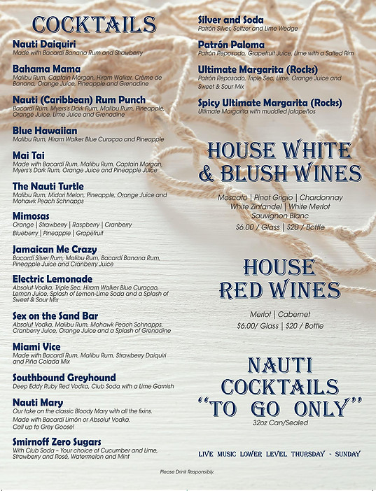 NAUTI MENU | The Nauti Turtle