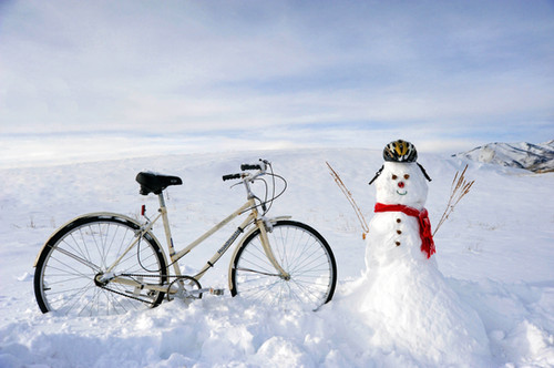 Bike and Snowman | telluridephotographe