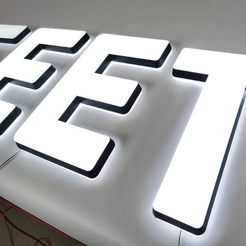 Custom 3d led double sided illuminated acrylic letters solid cut halo ...