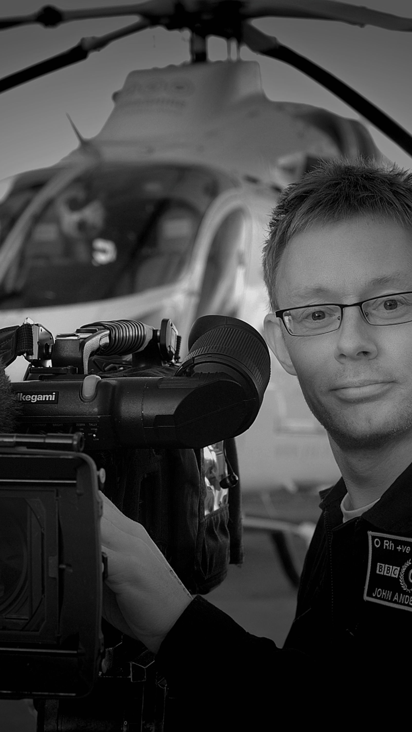 helicopter with camera man