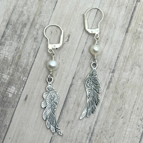 Angel Wing Lever-back Earrings | kimklass