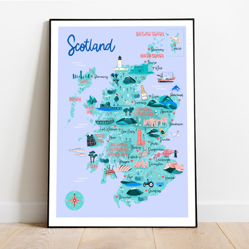 Scotland Map Art Print | Hannah Penrose