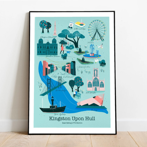 Hull Landmarks Art Print (Light) | Hannah Penrose Illustrations