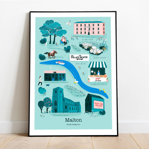 Malton Landmarks Art Print (Light) | Hannah Penrose Illustrations