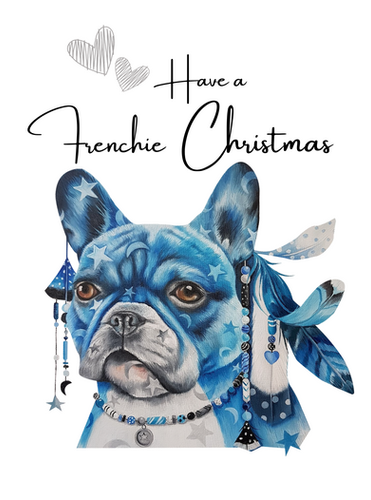 FRENCHIE Christmas Card | nicoleesart