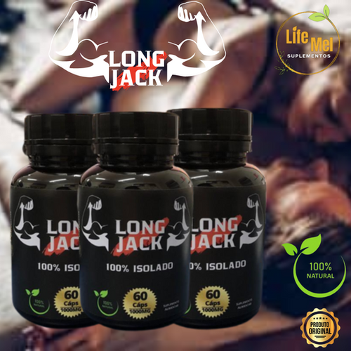 kit C/3 Long Jack 1000mg 60 Caps Libido+Ereção+Ação | Lifemel