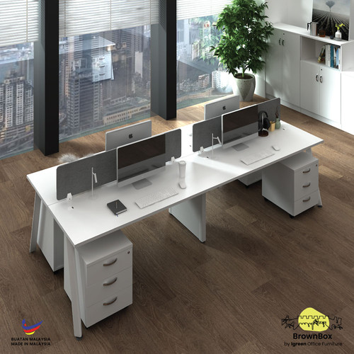Collaborate 4 Pax Office Workstation Furniture Malaysia - BrownBox Office
