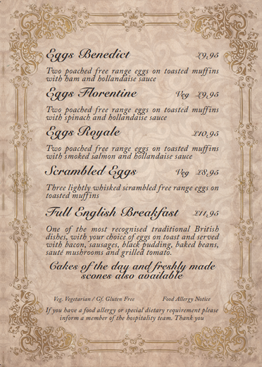 Our Menu | Buckingham Tea Room