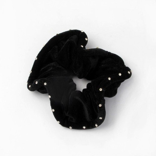 Velvet black scrunchie with diamante crystals | Gandolfi Dance