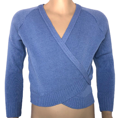 Acrylic crossover cardigan in sky blue | Gandolfi Dance