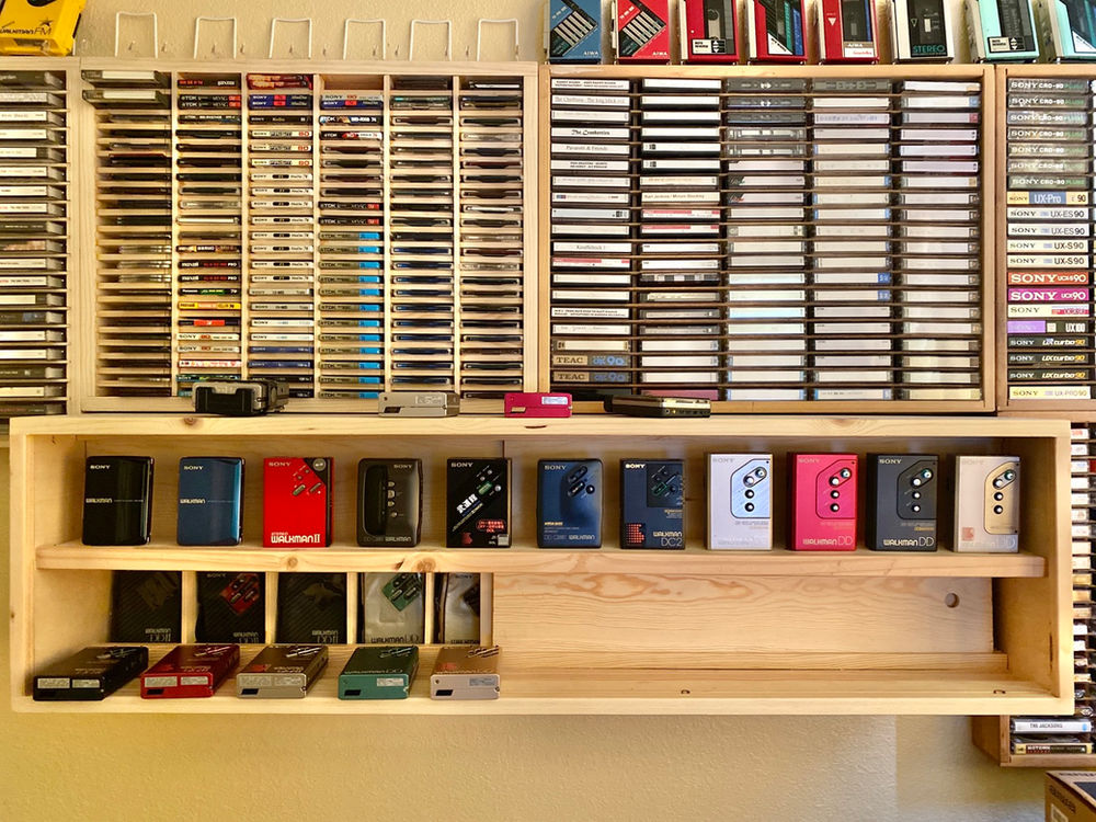 Custom Made Cassette Player Display Shelves