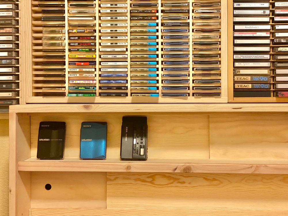 Custom Made Cassette Player Display Shelves
